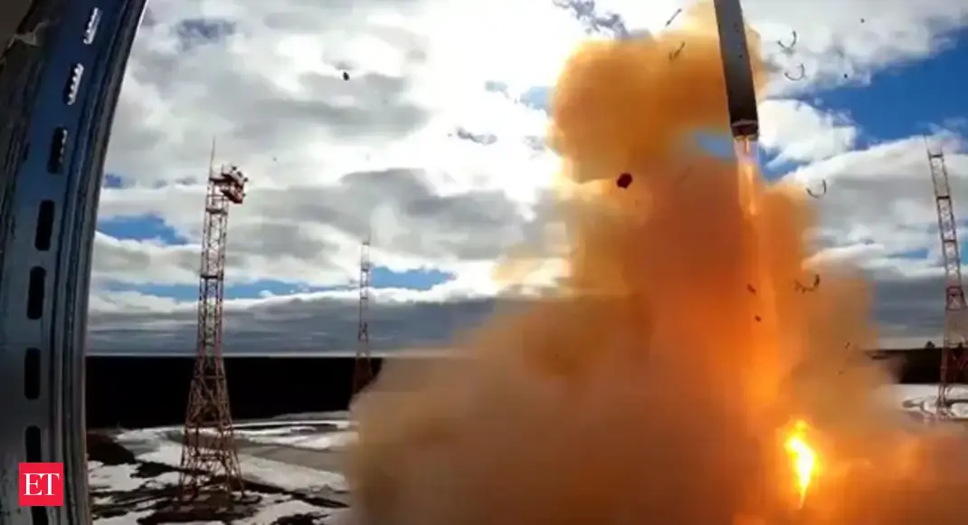 Watch: Russia tests nuclear-capable ICBM Sarmat - The Economic Times ...