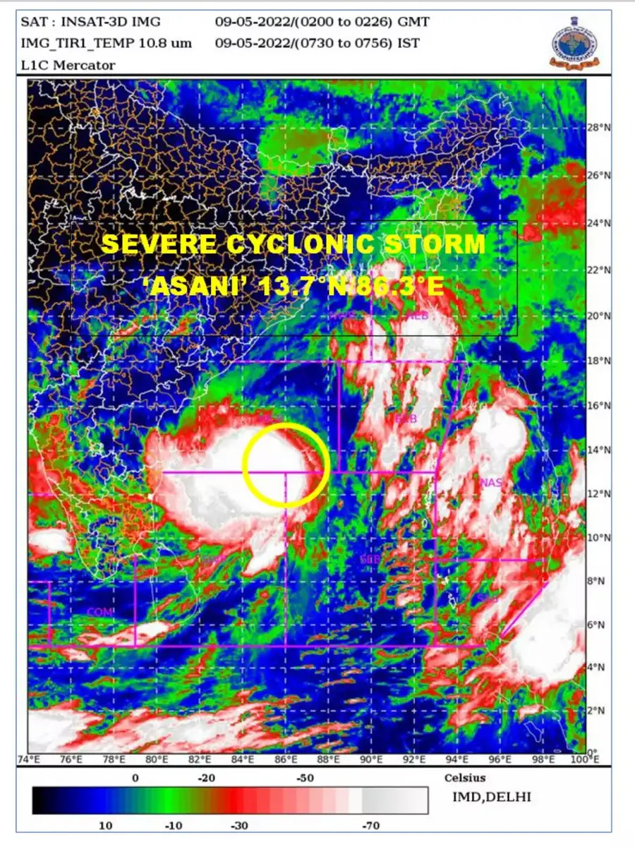 IMD Cyclone Asani Live Updates Check Maps Of Affected States, Wind ...