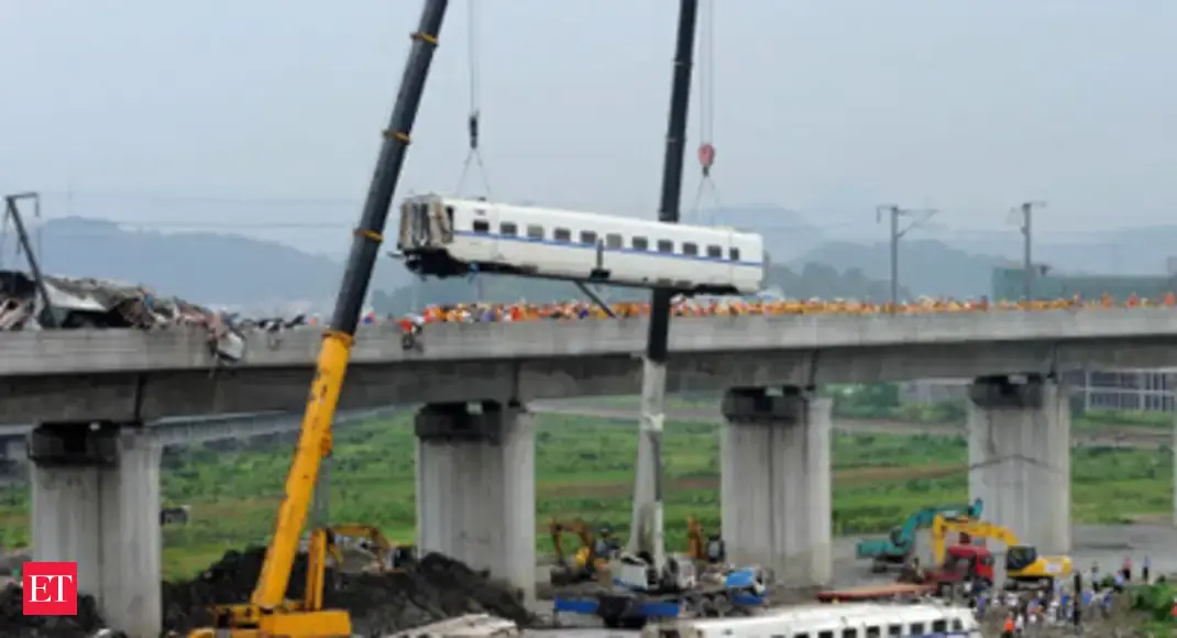 China bullet train derails; coaches fall off bridge - | The Economic Times