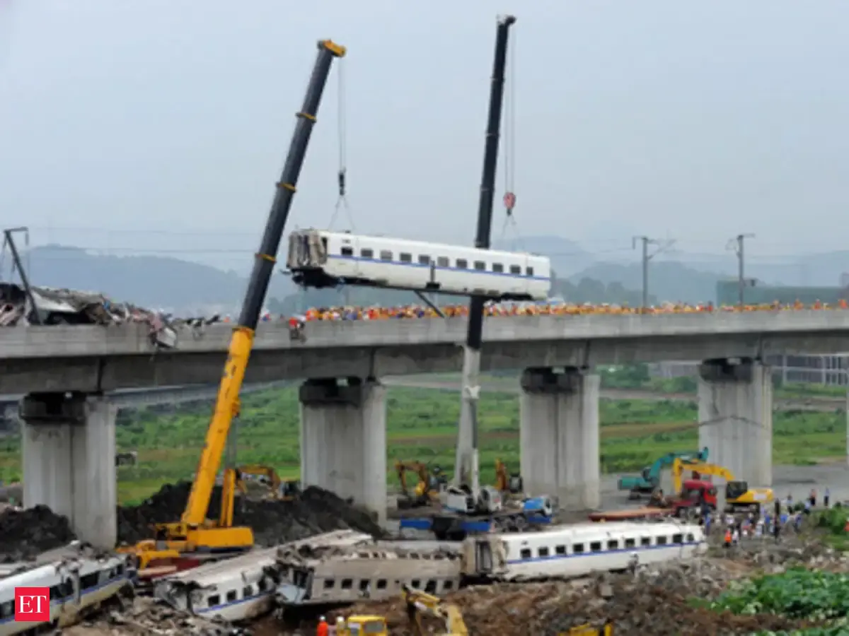 China bullet train derails; coaches fall off bridge - | The Economic Times