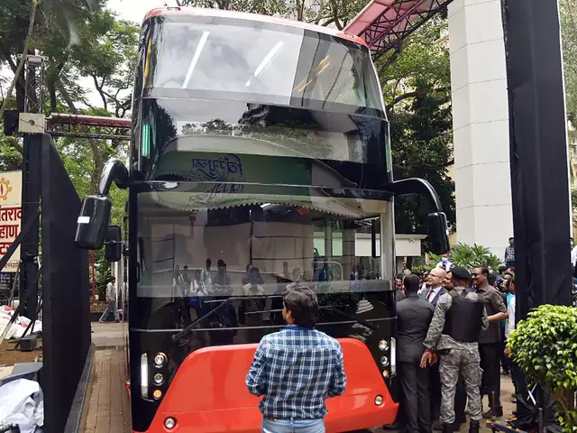 India's first Double Decker AC electric bus unveiled in Mumbai ...