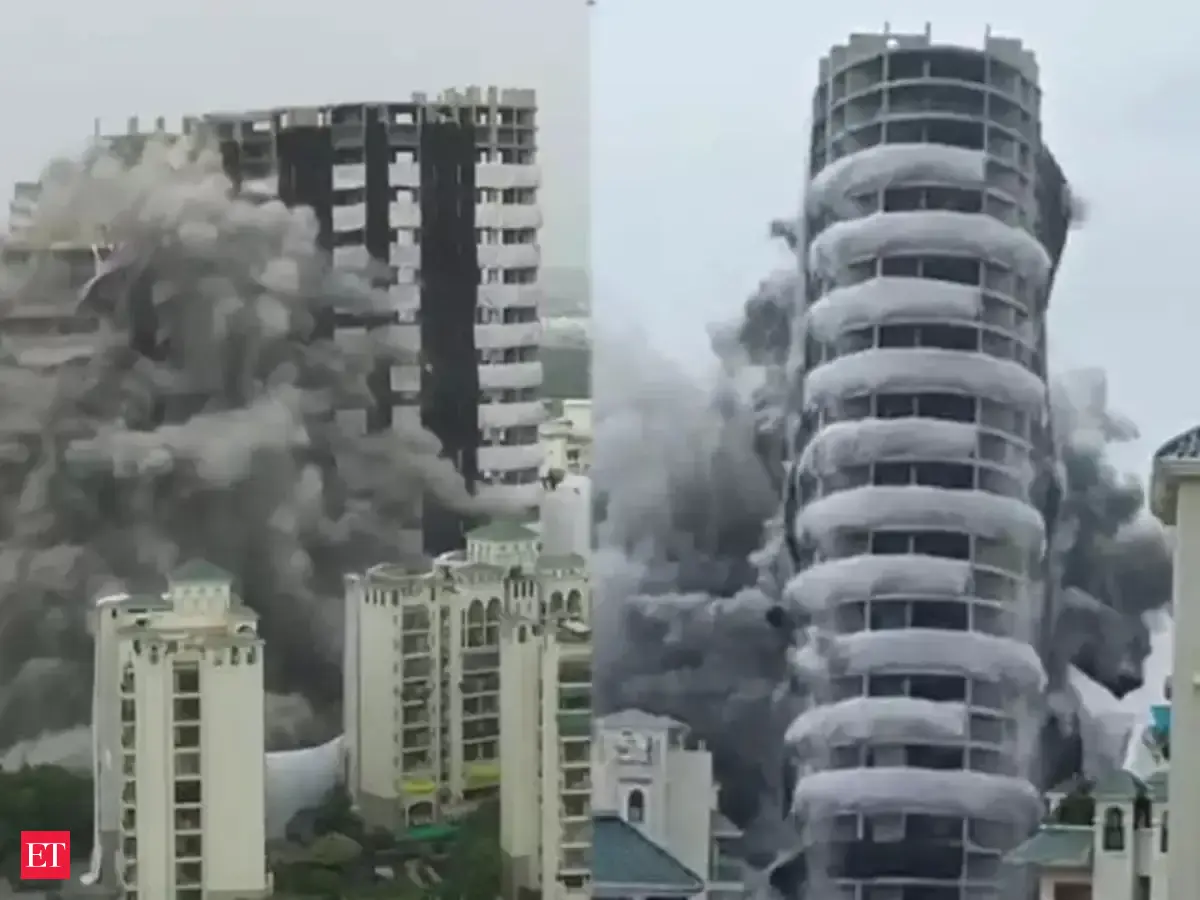 Noida Supertech twin towers razed to ground: Watch the demolition from ...
