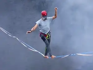 slackline walk: Watch: Duo create record for longest slackline walk ...