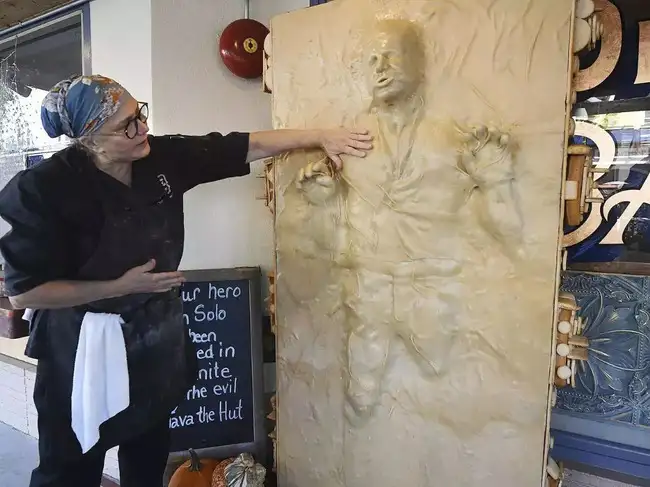 Hunk of bread: California baker creates life-sized Han Solo from 'Star ...