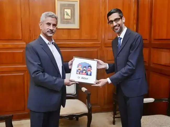 google: Google CEO Sundar Pichai calls on EAM Jaishankar - The Economic ...