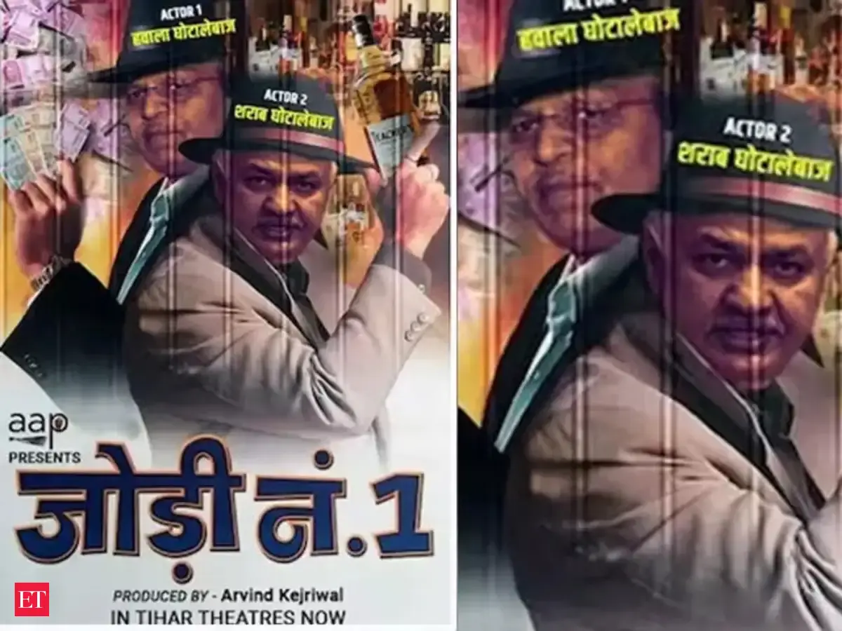 bjp poster attack: Watch: BJP puts up poster, calls Manish Sisodia ...
