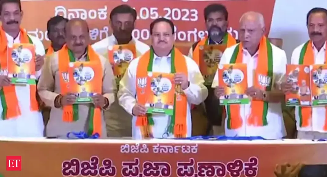 Karnataka Assembly Polls 2023 Bjp President Jp Nadda Releases Party