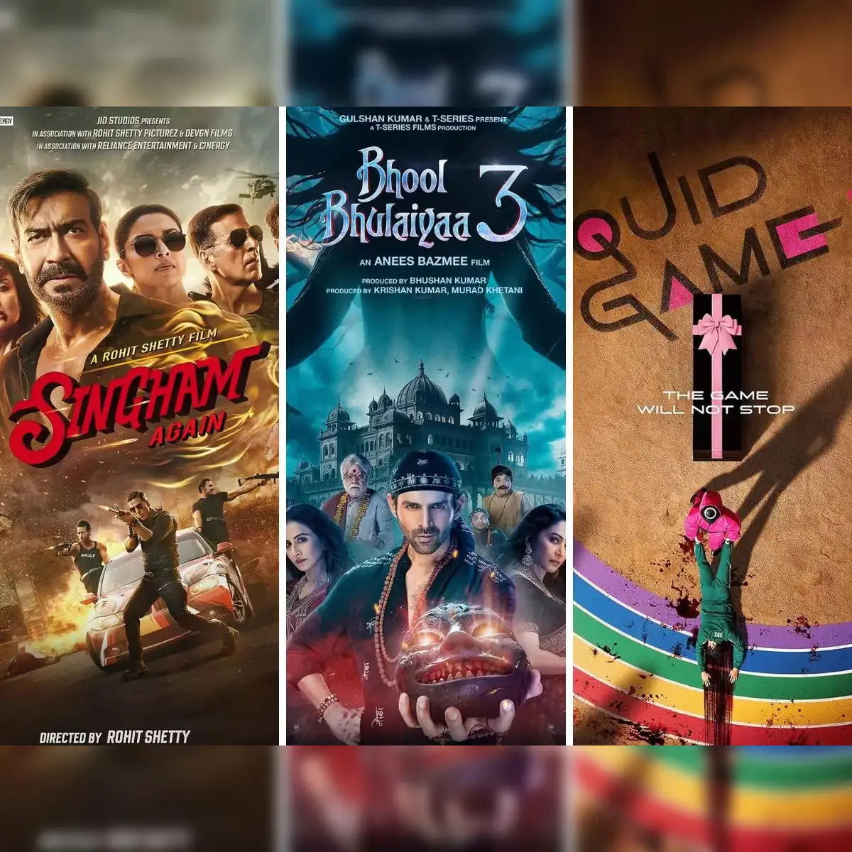 Singham Again to Bhool Bhulaiyaa 3 to Squid Game Season 2 New OTT releases to watch this week on Netflix Prime Video Disney Hotstar The Economic Times