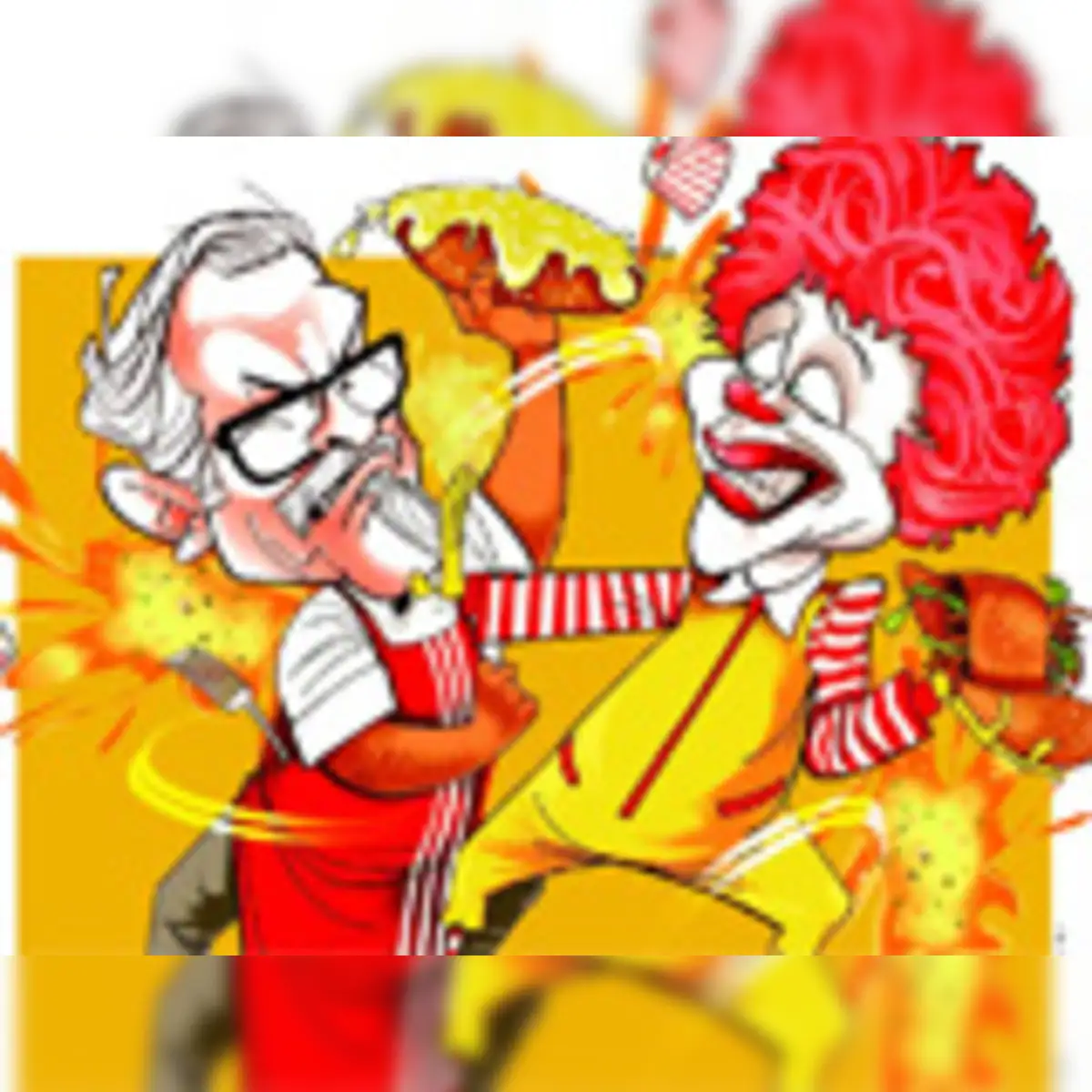 Kfc And Mcdonalds Logo The Logos Of KFC Sit On Display Outside A KFC