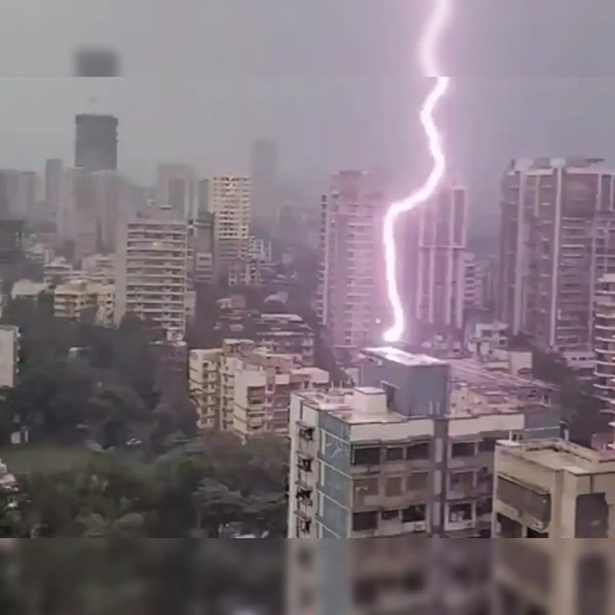 Lightning Strikes Building