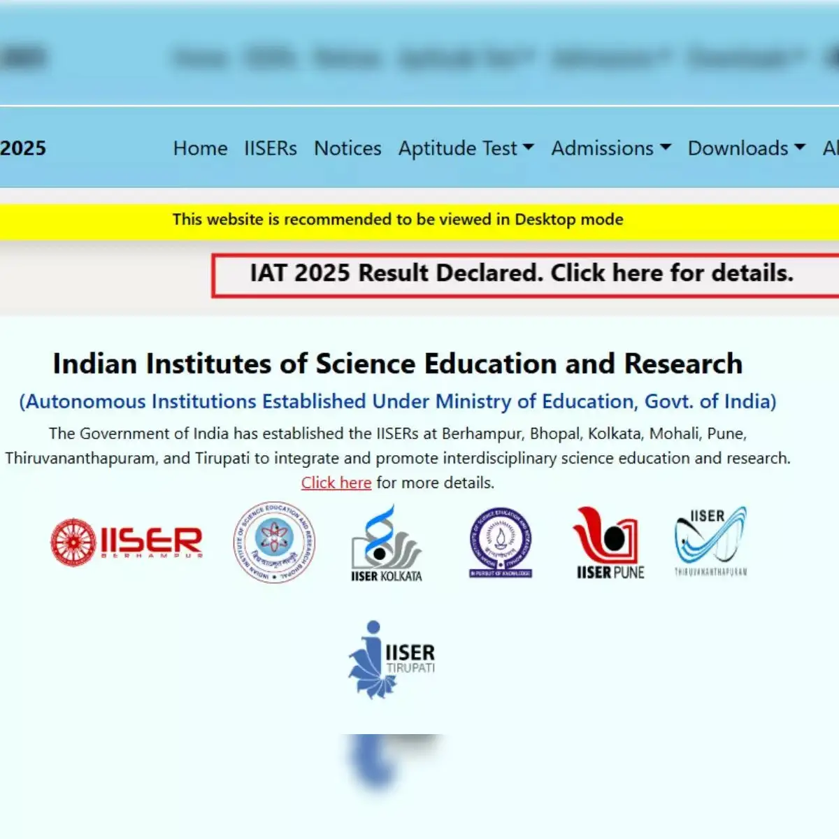 Aptitude Test Results 2025