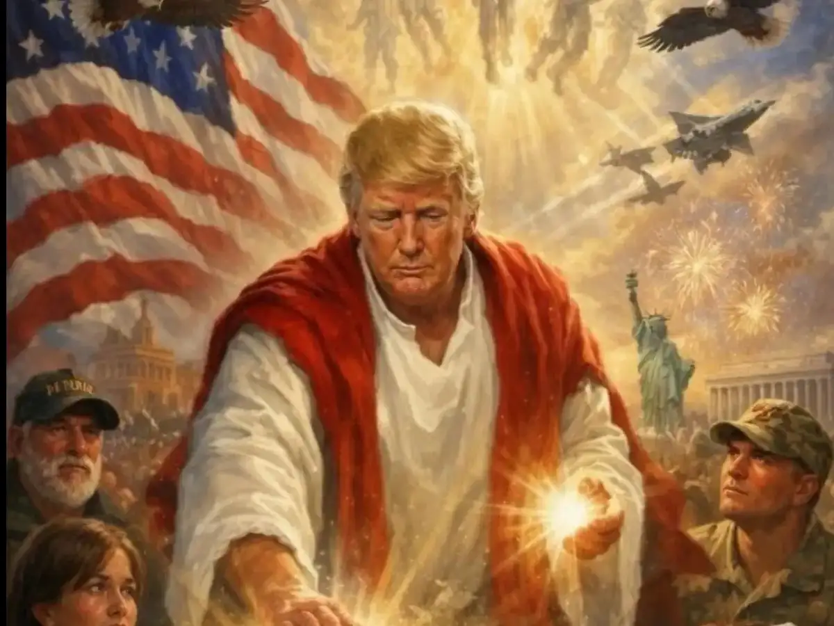 Trump posts AI image of himself as Jesus-like figure, drawing outrage ...