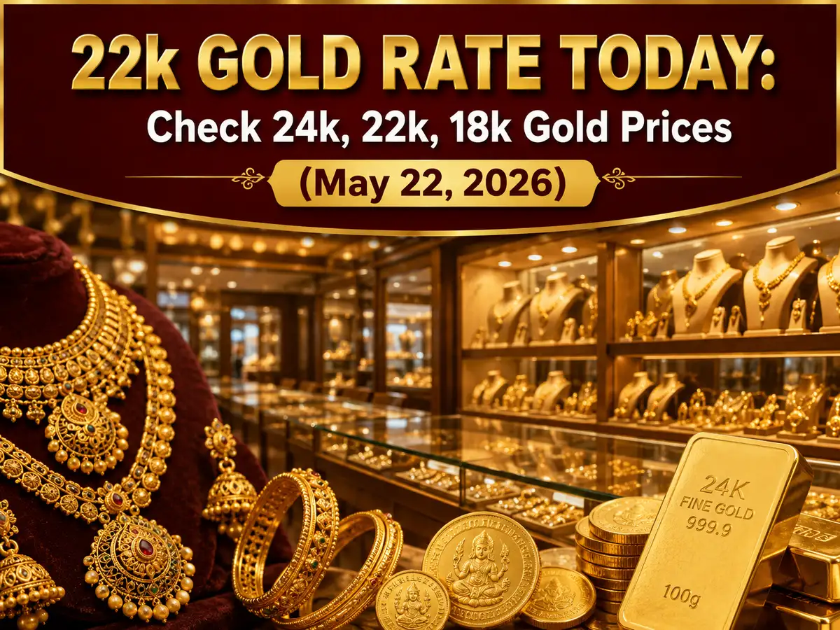 22k gold rate today: Check 24k, 22k, 18k gold prices (May 22, 2026) on ...