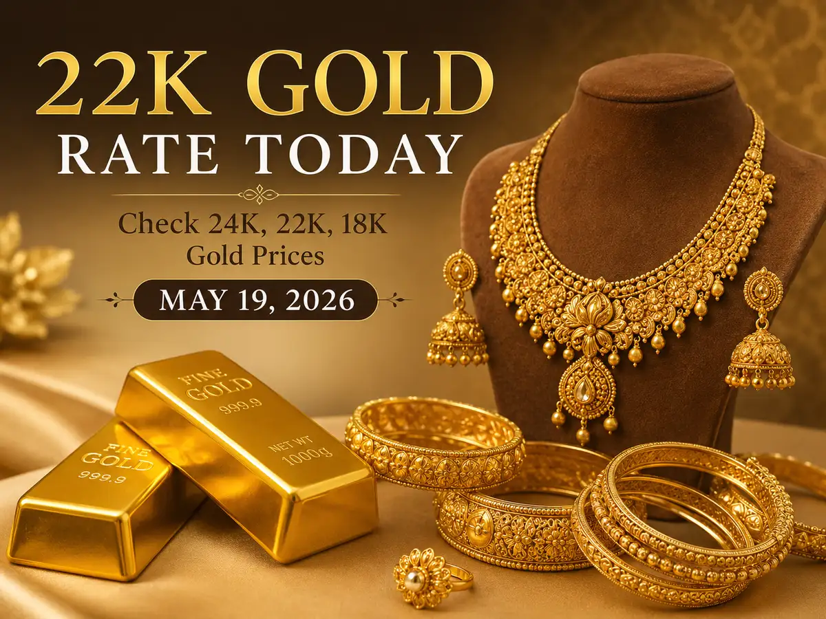 22k gold rate today: Check 24k, 22k, 18k gold prices (May 19, 2026) on ...