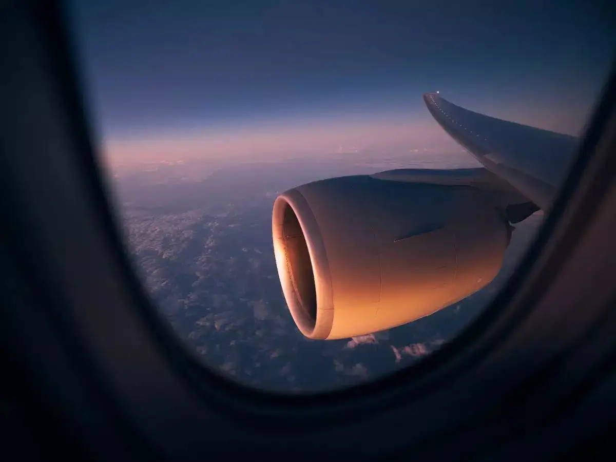 View From Airplane At Night
