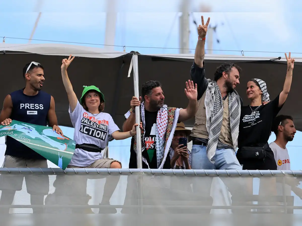 Greta Thunberg's Gaza-bound boat catches fire after suspected drone ...