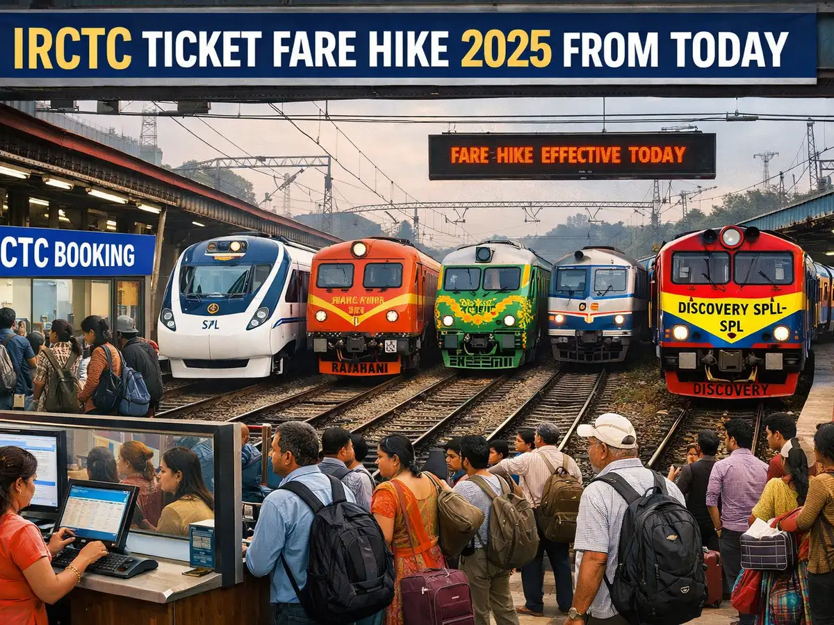 IRCTC ticket fare hike 2025 from today: List of trains, distance slabs ...