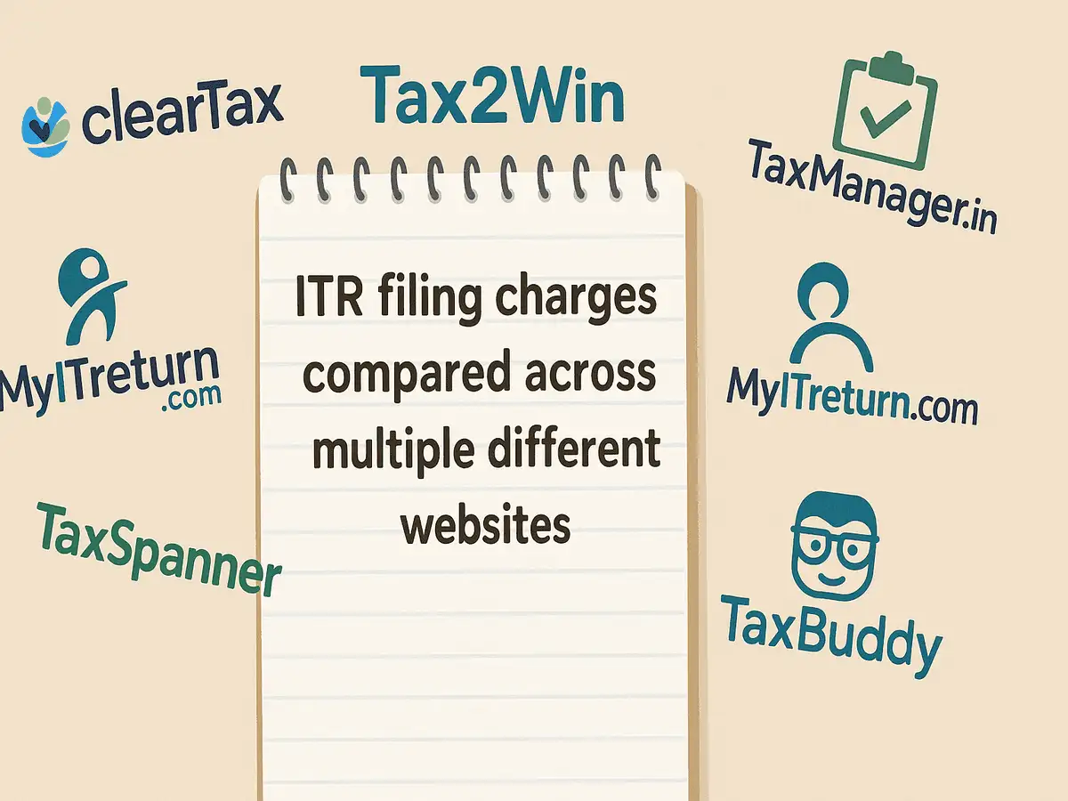 Online ITR filing charges across six tax filing websites compared for ...