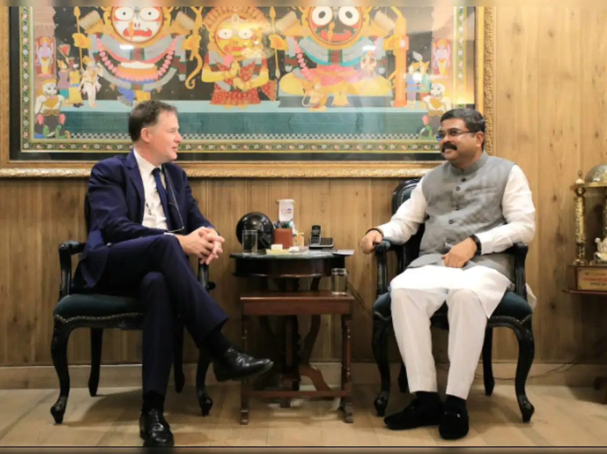 Dharmendra Pradhan meets Nick Clegg: Education minister Dharmendra Pradhan meets Meta President ...