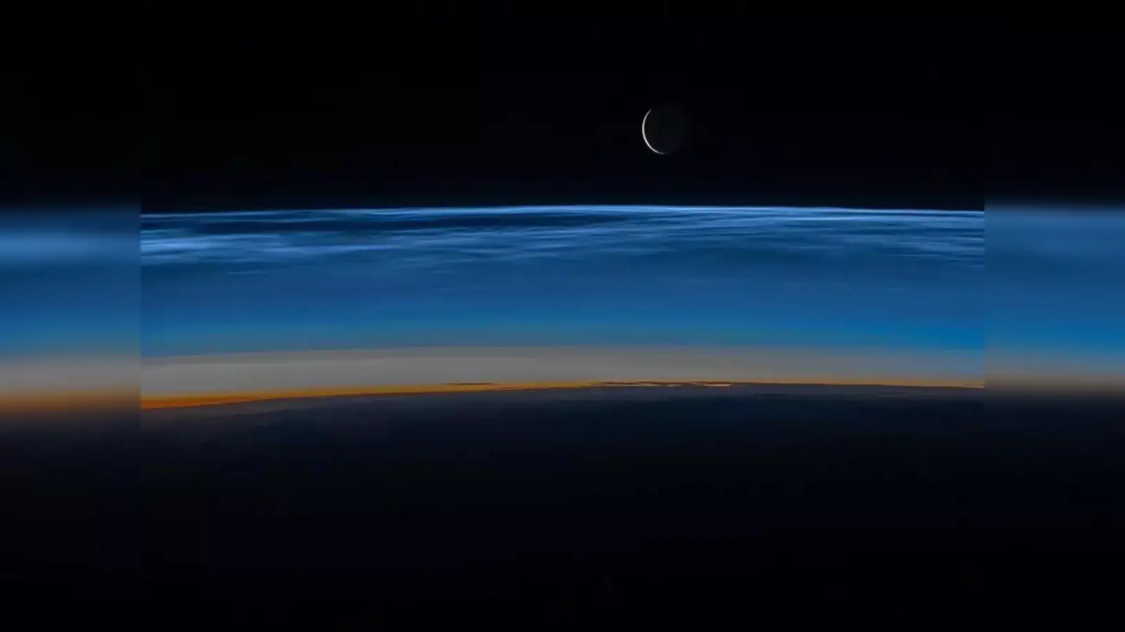 The Waxing Crescent Moon Just Above Earths Limb Nasa Pictures Space