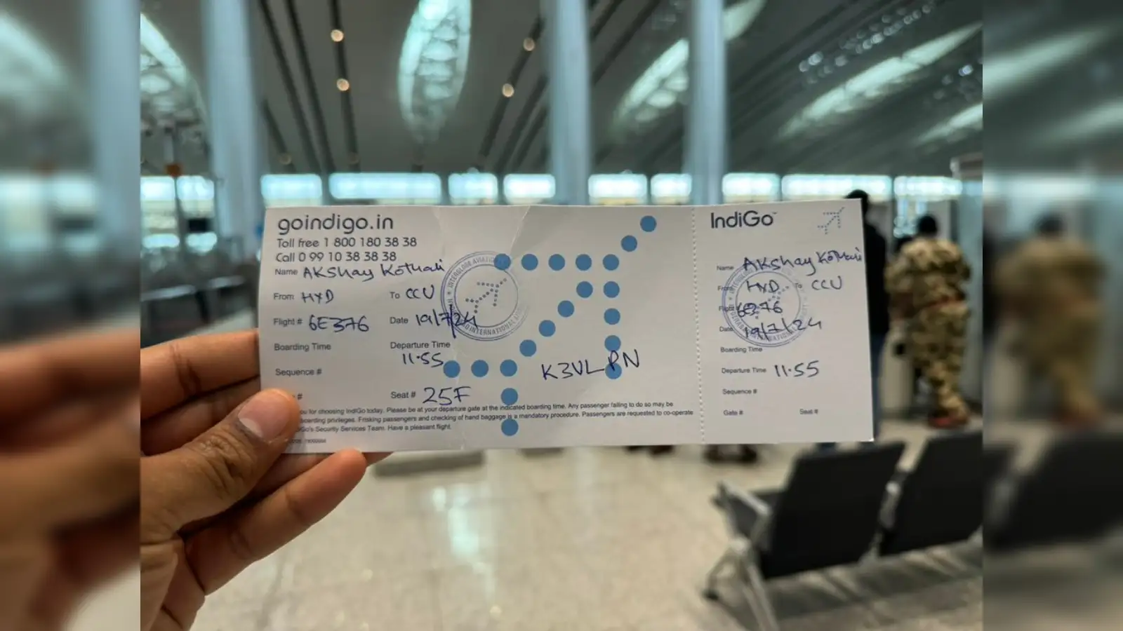 Indigo Airlines Boarding Pass