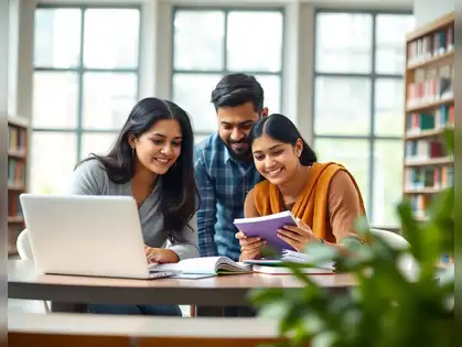 Indian Students Studying Computer